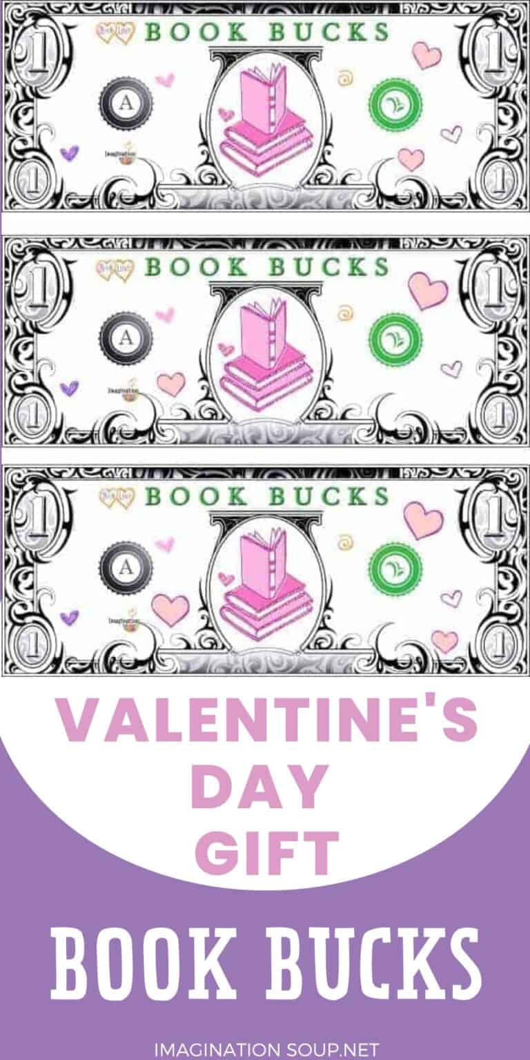 Free Printable Valentine's Day Book Bucks - Imagination Soup