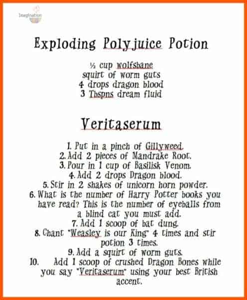 Harry Potter Potions Class Experiments - Imagination Soup