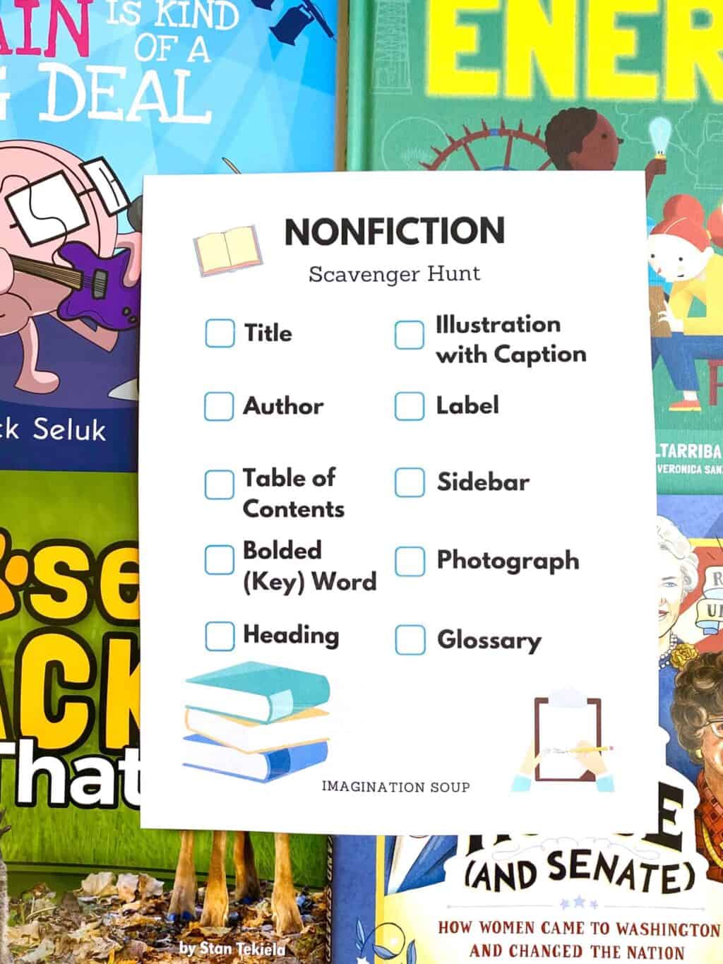 Scavenger Hunt for Nonfiction Books - Imagination Soup