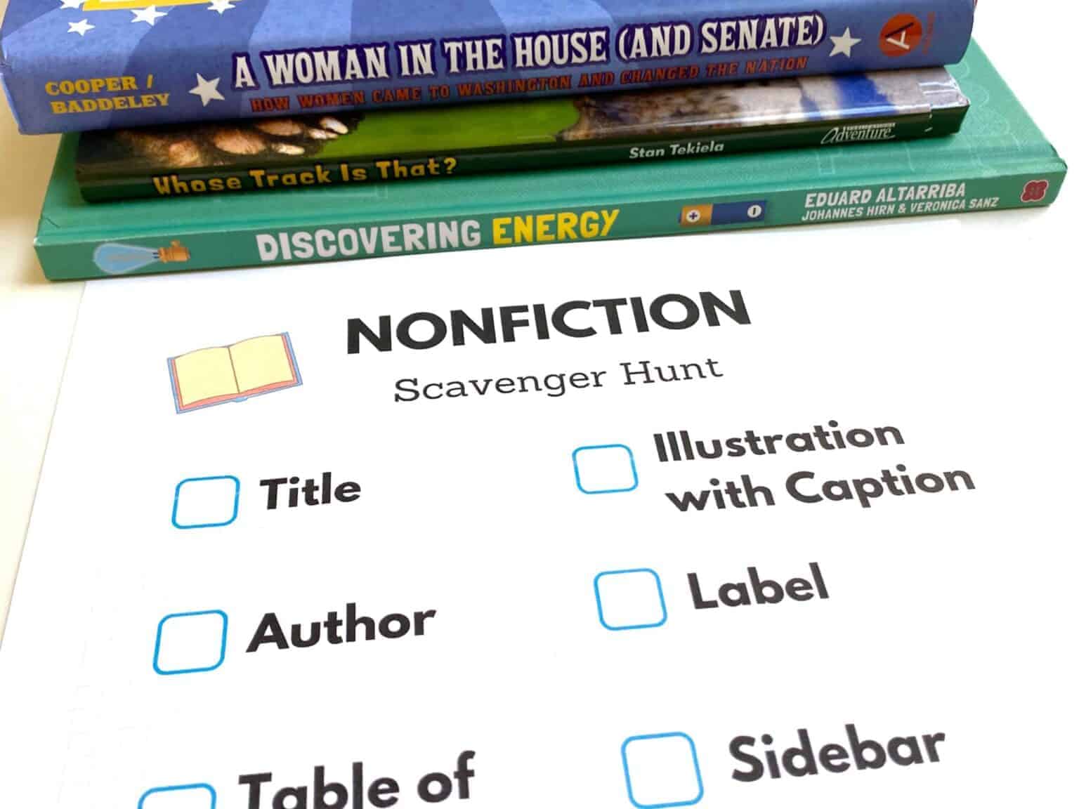 Scavenger Hunt for Nonfiction Books - Imagination Soup